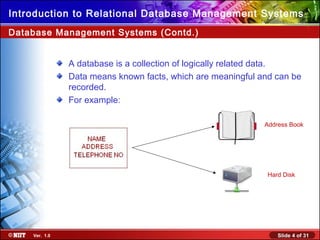 Rdbms session 01_a | PPT | Databases | Computer Software and Applications