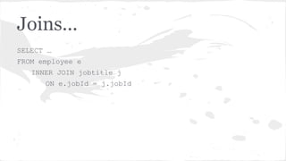 RDBMS SQL Basics | PPT