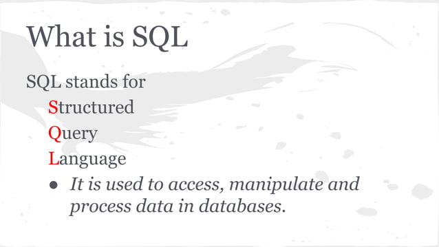 RDBMS SQL Basics | PPT