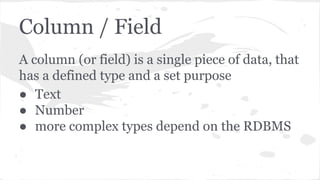 RDBMS SQL Basics | PPT