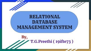 Relational Database Management System(TCS) | PPT