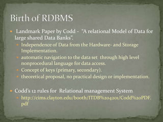 RDBMS to NoSQL. An overview. | PPTX