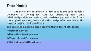 RDBMS UNIT-1.pdf PPT covered all basic cocepts of RDBMS and schema and components of RDBMS | PPT