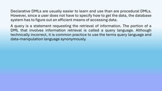 RDBMS UNIT-1.pdf PPT covered all basic cocepts of RDBMS and schema and components of RDBMS | PPT