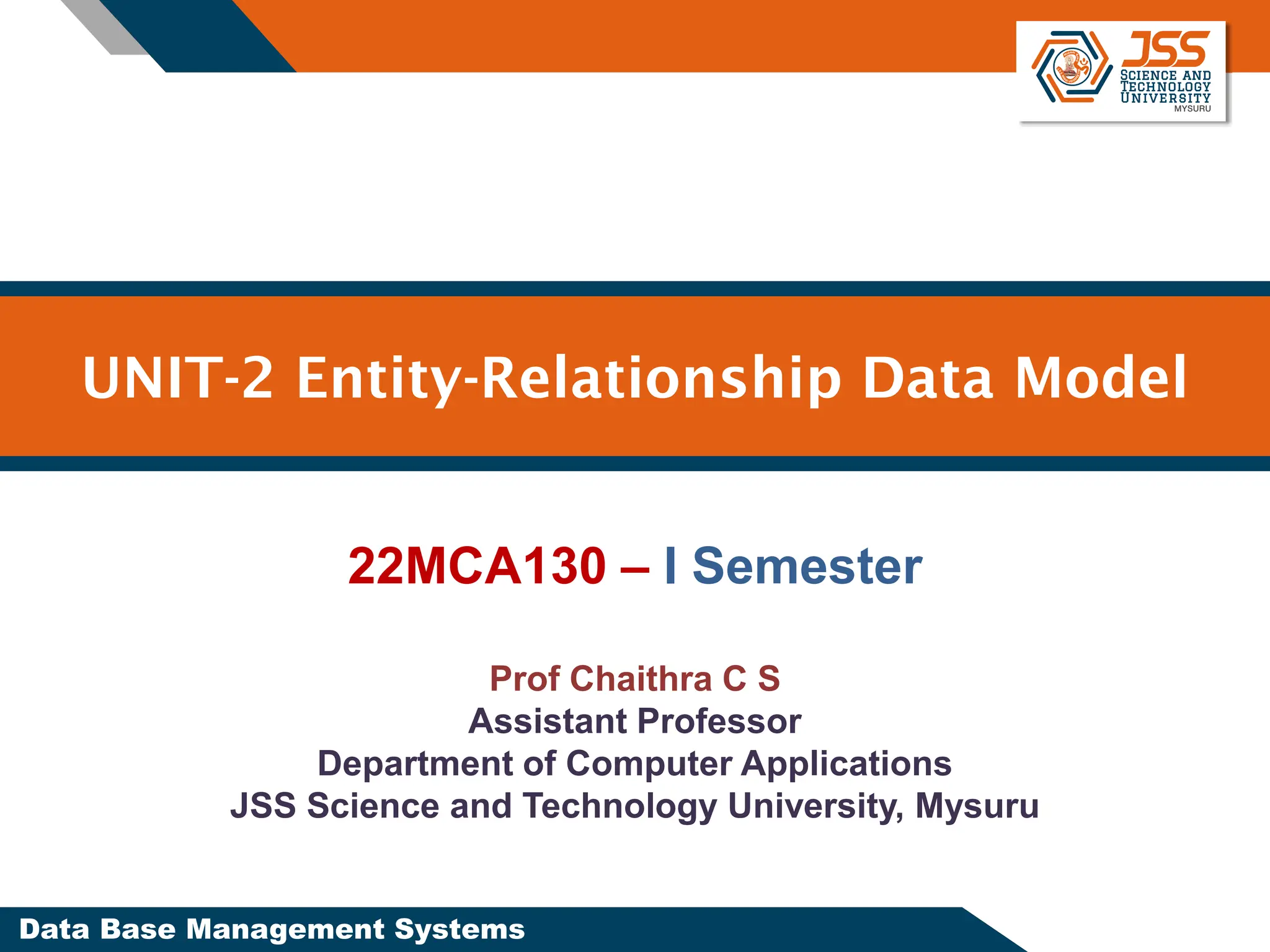 RDBMS Unit-2.pdf Entity Relationship Diagram | PPT