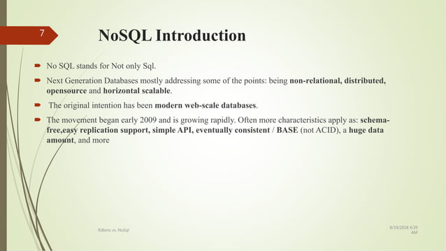 Rdbms vs. no sql | PPT | Free Download