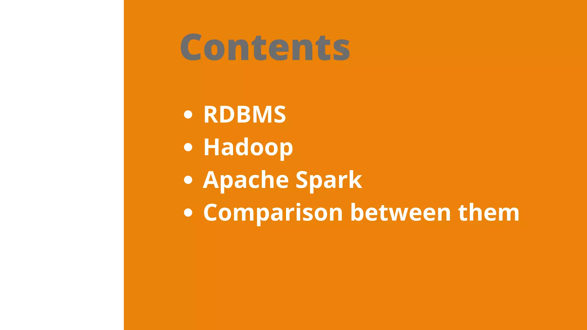RDBMS vs Hadoop vs Spark | PDF