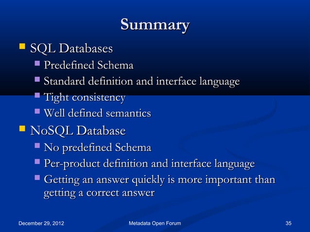 RDBMS vs NoSQL | PPT