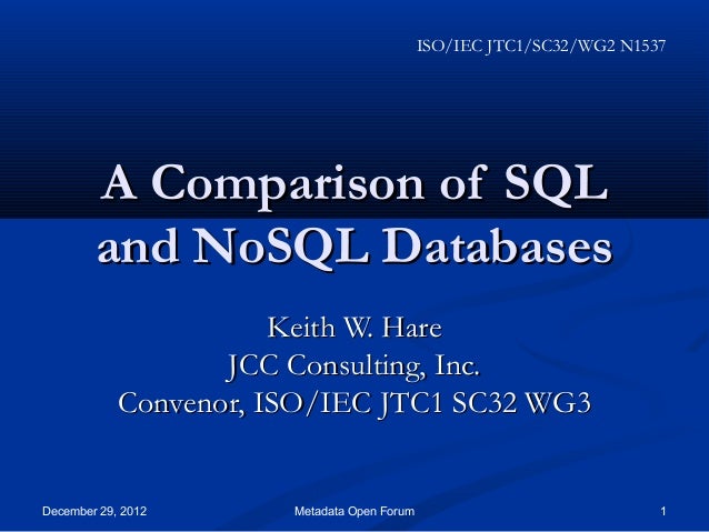 RDBMS vs NoSQL RDBMS vs NoSQL