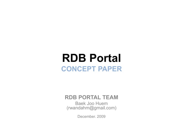 RDB Portal Concept Paper | PPTX