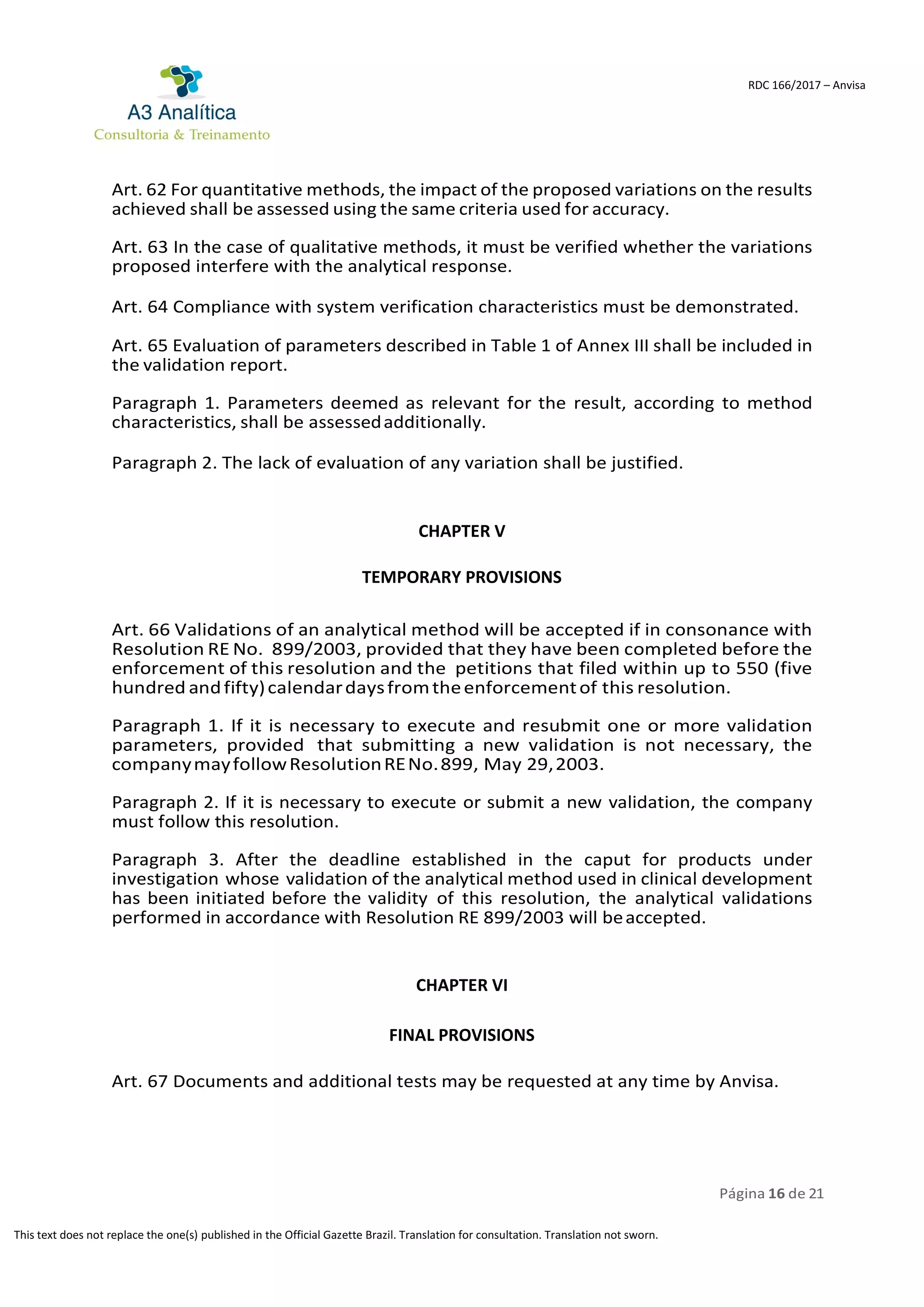 Rdc 166 2017-anvisa-ingles | PDF