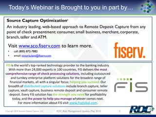 Remote Deposit Capture Risk Management, May 2010 Update | PPT