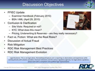Remote Deposit Capture Risk Management, May 2010 Update | PDF