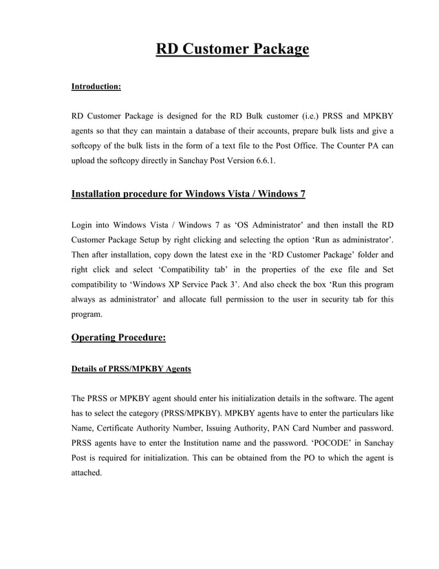 Rd customer package | PDF