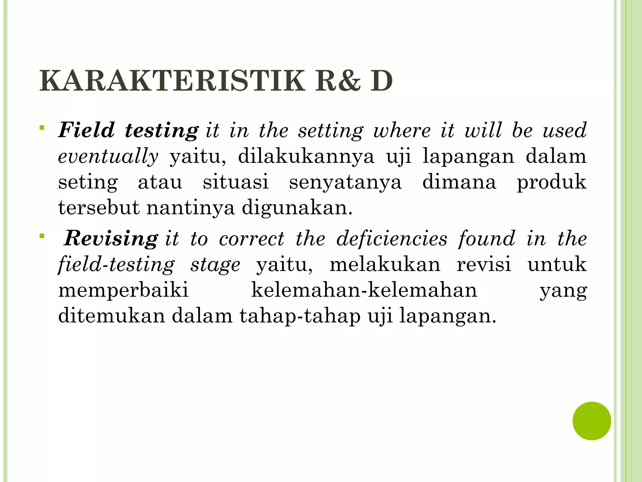 PPT DDR (Design and Development Research) and R&D (Research and ...