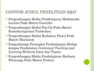 PPT DDR (Design and Development Research) and R&D (Research and ...