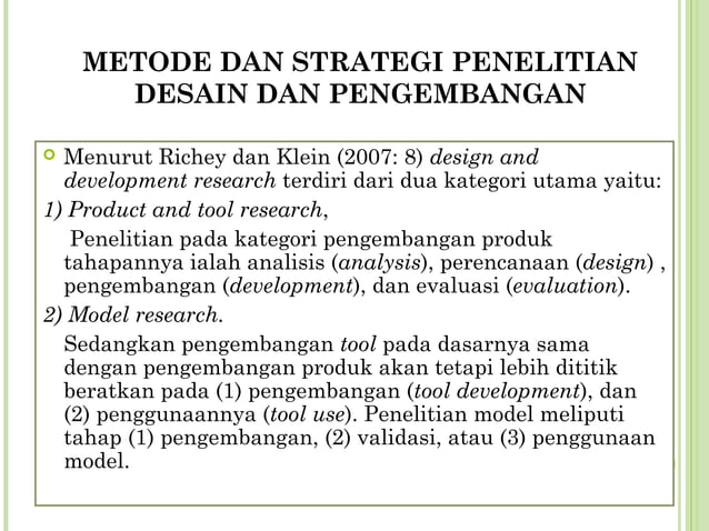 PPT DDR (Design and Development Research) and R&D (Research and ...