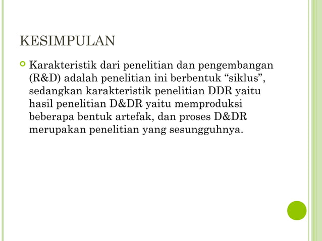 PPT DDR (Design and Development Research) and R&D (Research and ...