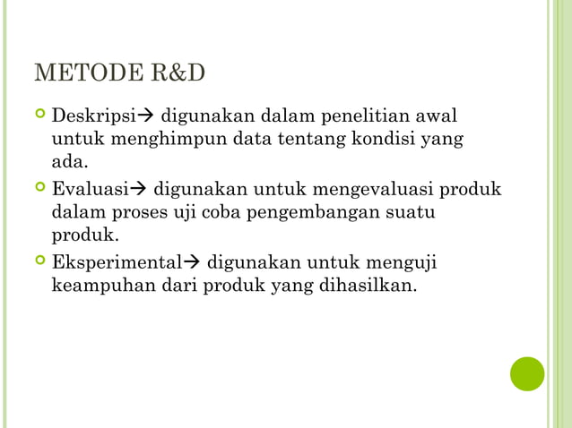 PPT DDR (Design and Development Research) and R&D (Research and ...