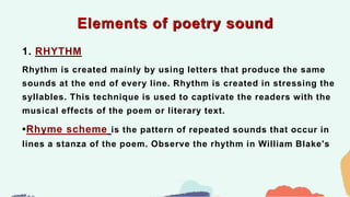 Elements of Poetry sound presented by AIRA T. GALLA AND JASMINE ...
