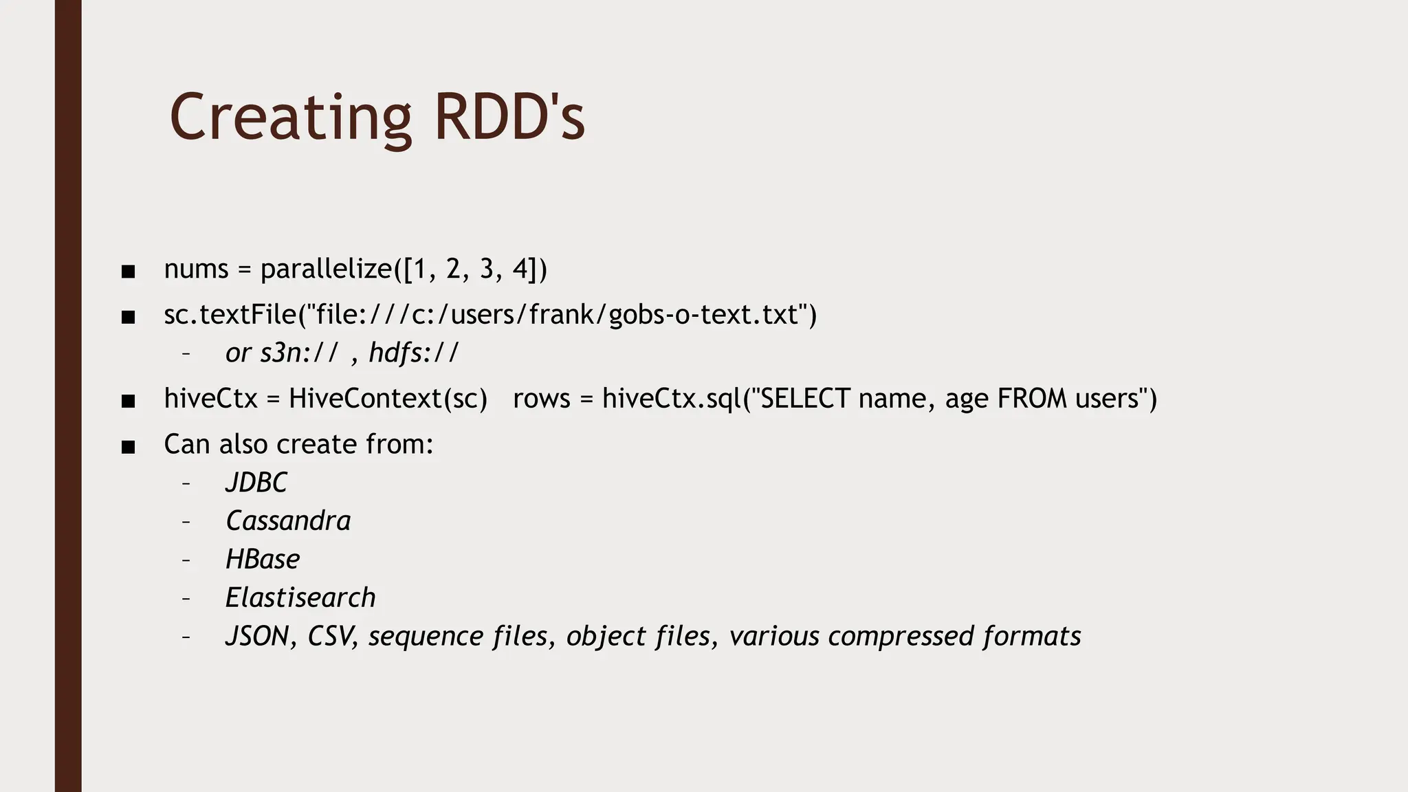 introducing spark RDDs Resilient Distribute Dataset | PPT
