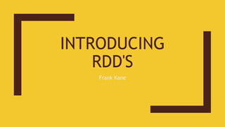 introducing spark RDDs Resilient Distribute Dataset | PDF