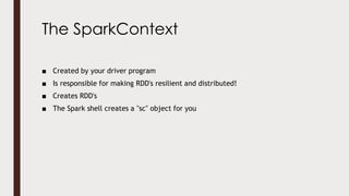 introducing spark RDDs Resilient Distribute Dataset | PDF