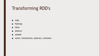 introducing spark RDDs Resilient Distribute Dataset | PPT