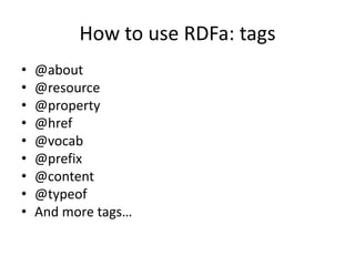 RDFa: an introduction | PPT