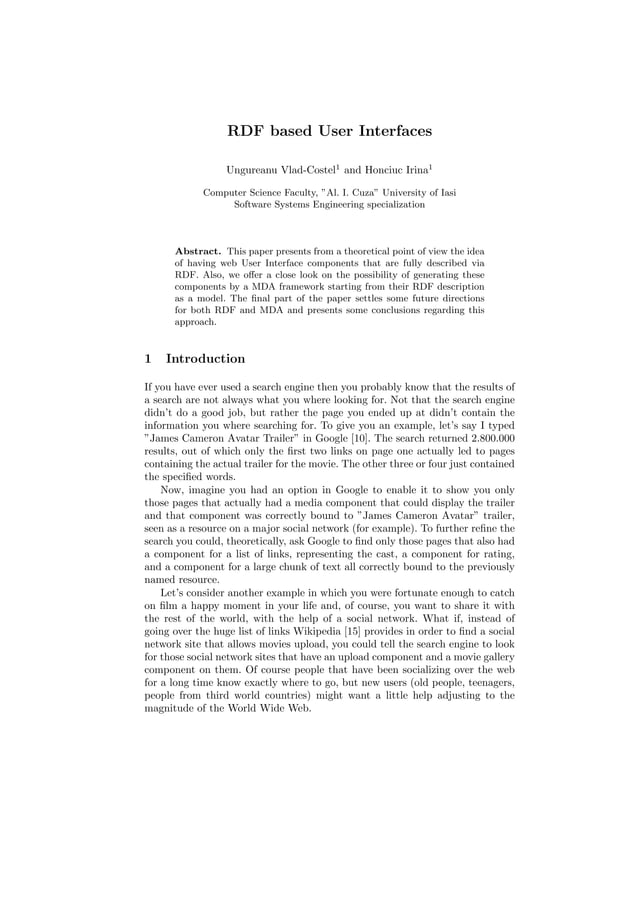 Rdf Based User Interfaces | PDF
