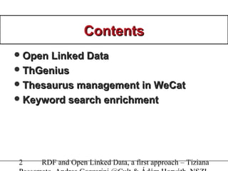 RDF and Open Linked Data, a first approach | PPT