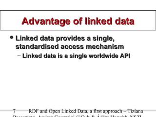 RDF and Open Linked Data, a first approach | PPT