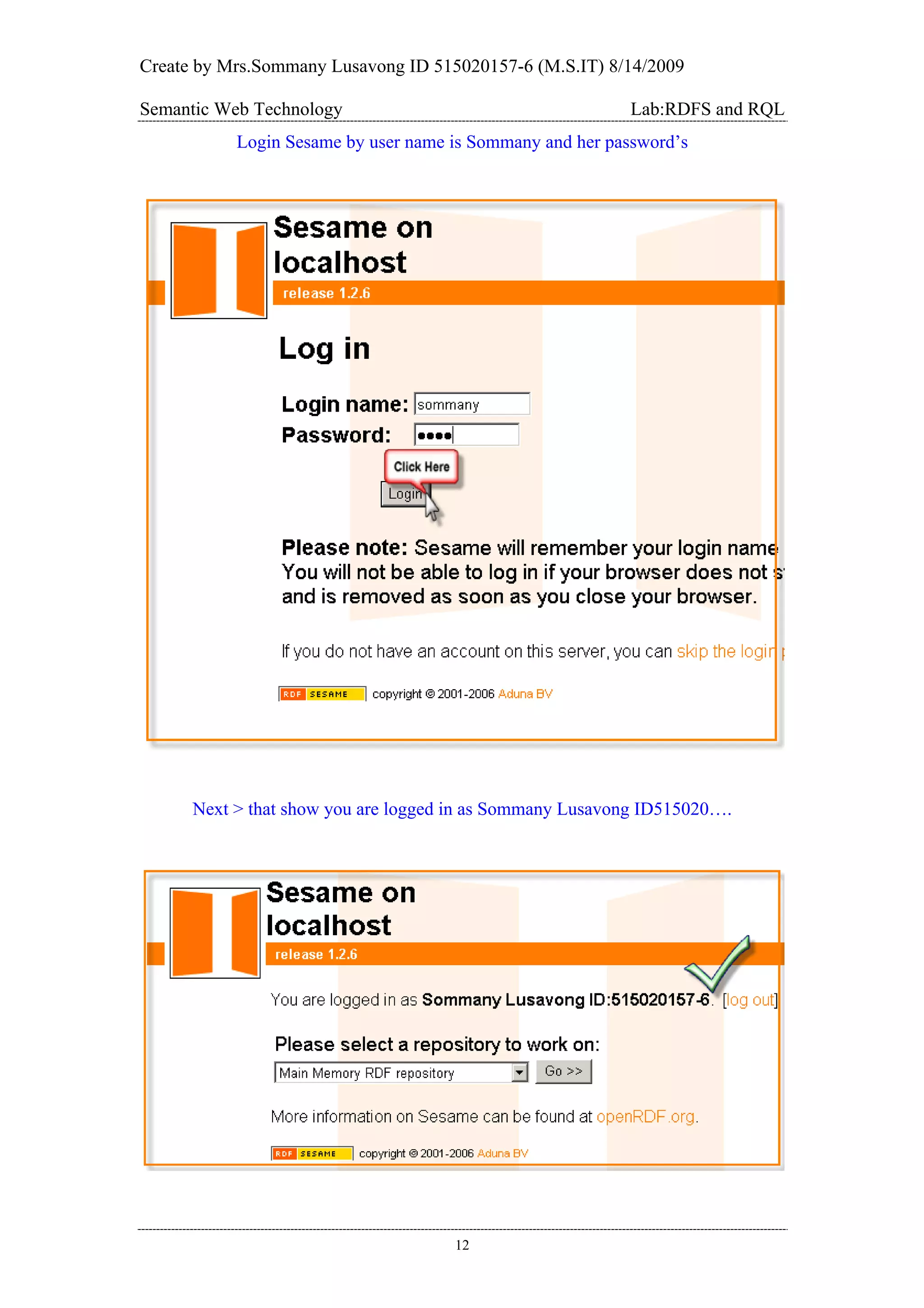 การสร้างเอกสาร Rdfs ของ University Taxonomy และ การ Query โดยใช้ Sesame | PDF