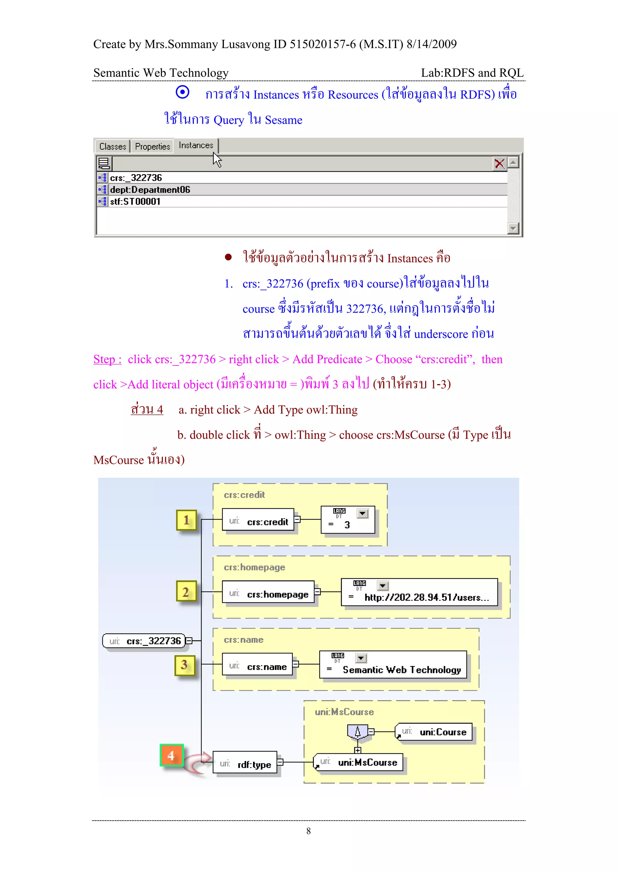 การสร้างเอกสาร Rdfs ของ University Taxonomy และ การ Query โดยใช้ Sesame | PDF