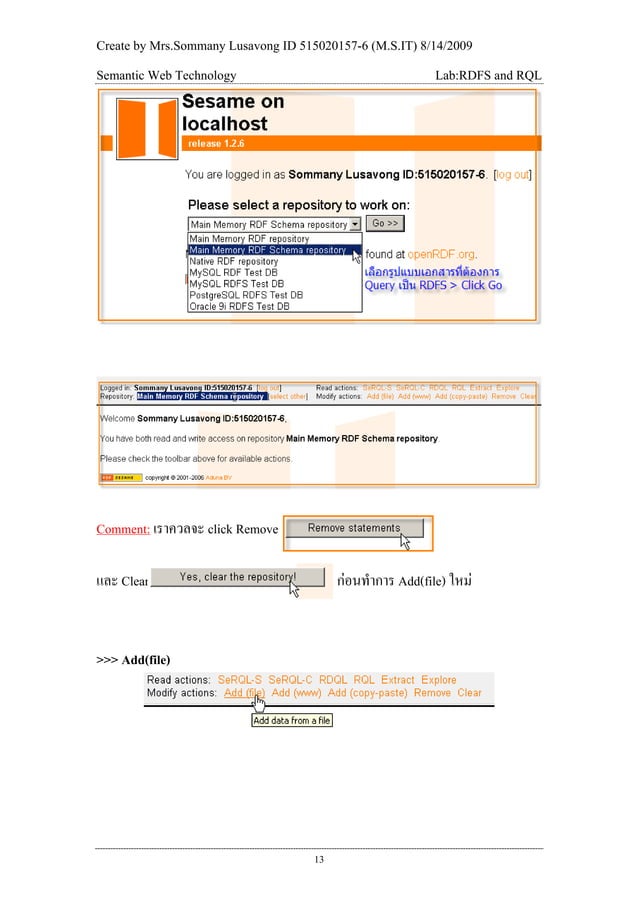 การสร้างเอกสาร Rdfs ของ University Taxonomy และ การ Query โดยใช้ Sesame | PDF