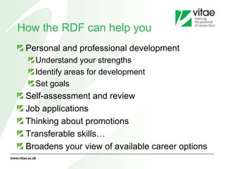 Realising your potential using the RDF | PPTX | Resume Writing and ...