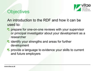 Realising your potential using the RDF | PPTX | Resume Writing and ...