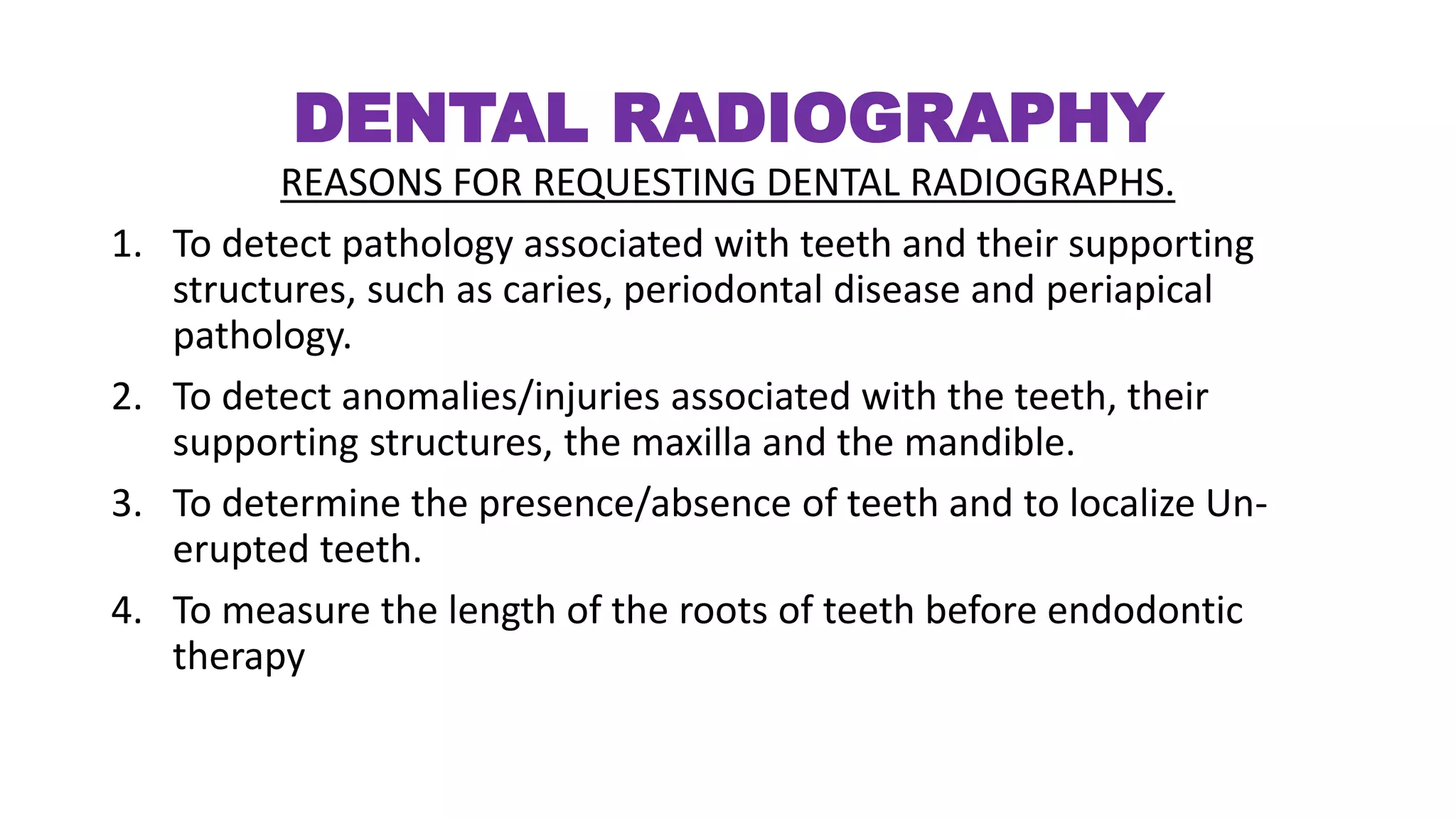 Dental radiography | PPTX | Dental Health | Diseases and Conditions