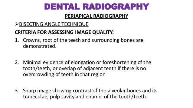 Dental radiography