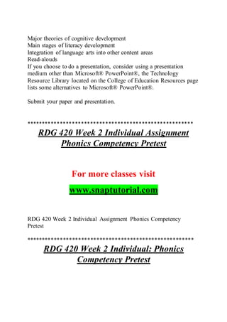 Rdg 420 Education Redefined-snaptutorial.com