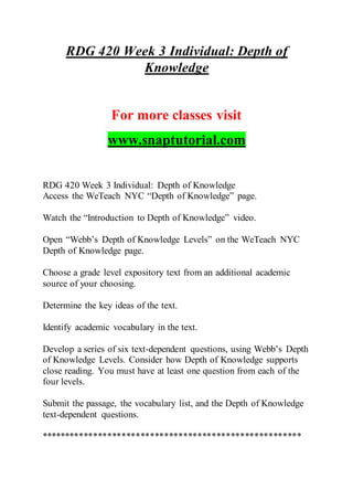 Rdg 420 Education Redefined-snaptutorial.com