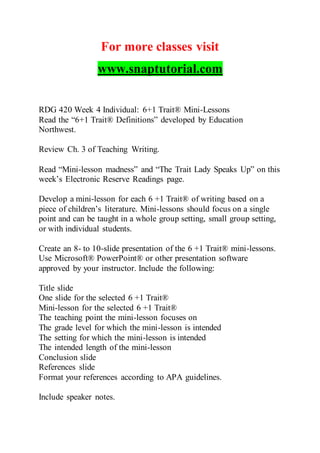 Rdg 420 Education Redefined-snaptutorial.com