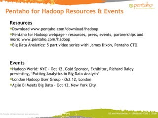 Pentaho - Jake Cornelius - Hadoop World 2010 | PPT