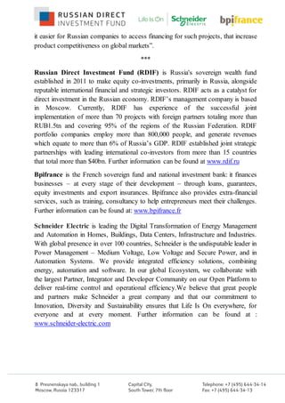 RDIF, Bpifrance and Schneider Electric to jointly invest in energy ...