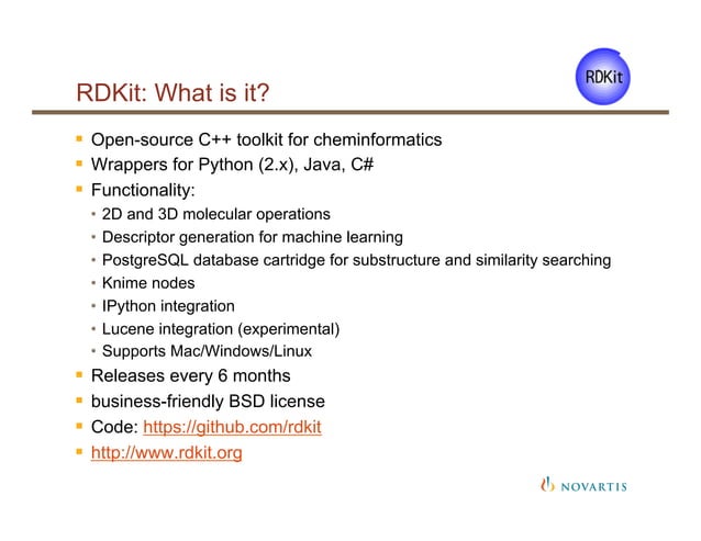 Open-source from/in the enterprise: the RDKit | PDF