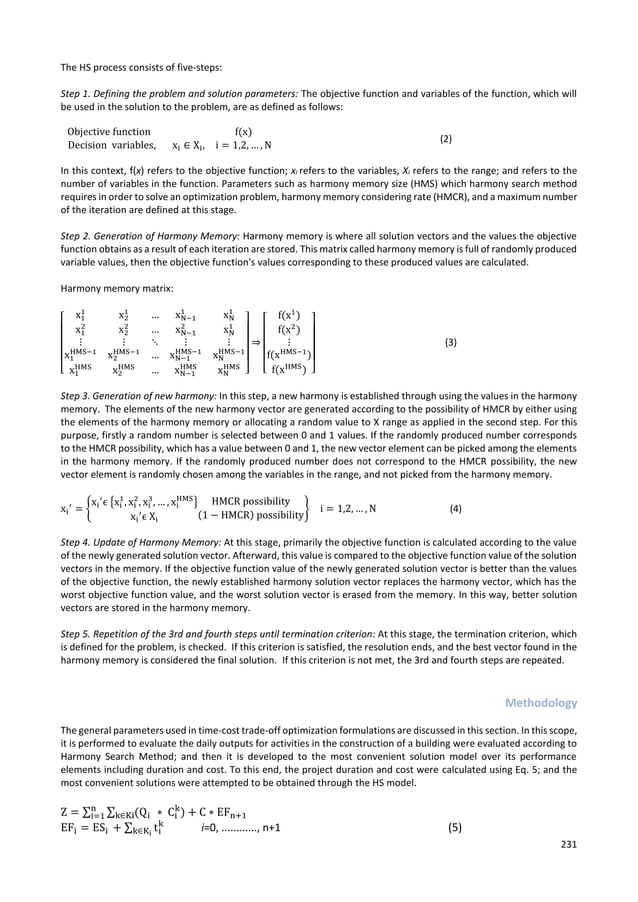 Time-cost optimization using harmony search algorithm in construction projects | PDF