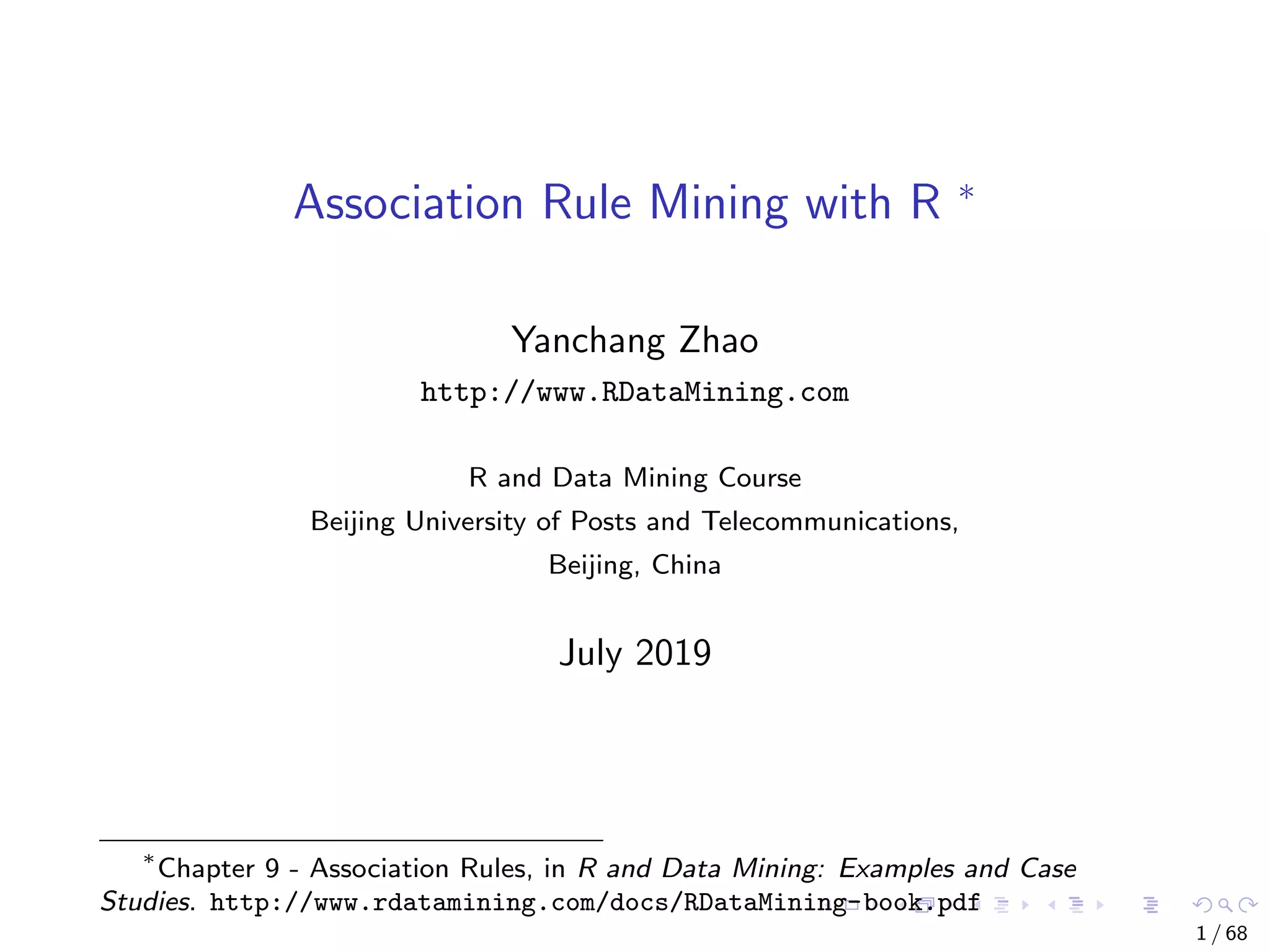 Rdatamining Slides Association Rule Mining With R Ppt