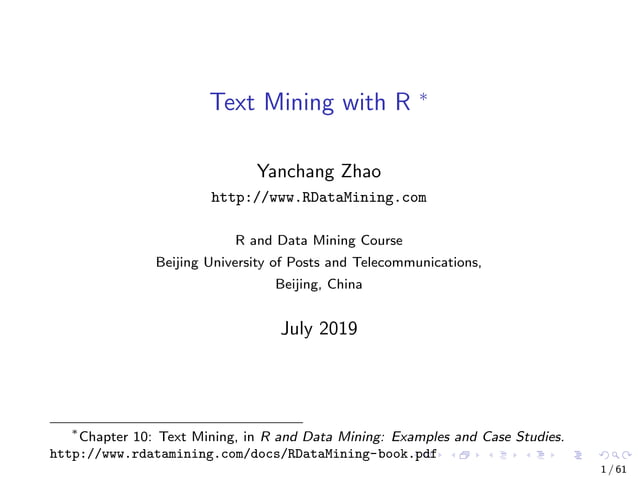 RDataMining slides-text-mining-with-r | PPT