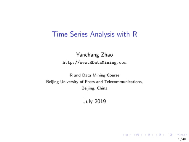 RDataMining slides-time-series-analysis | PDF