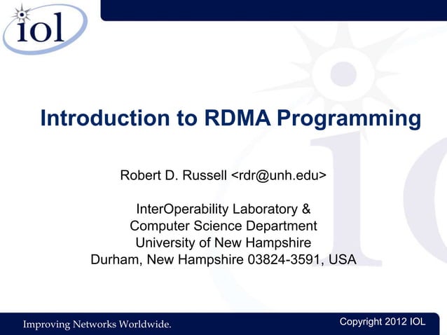 rdma-intro-module.ppt | Operating Systems | Computer Software and Applications